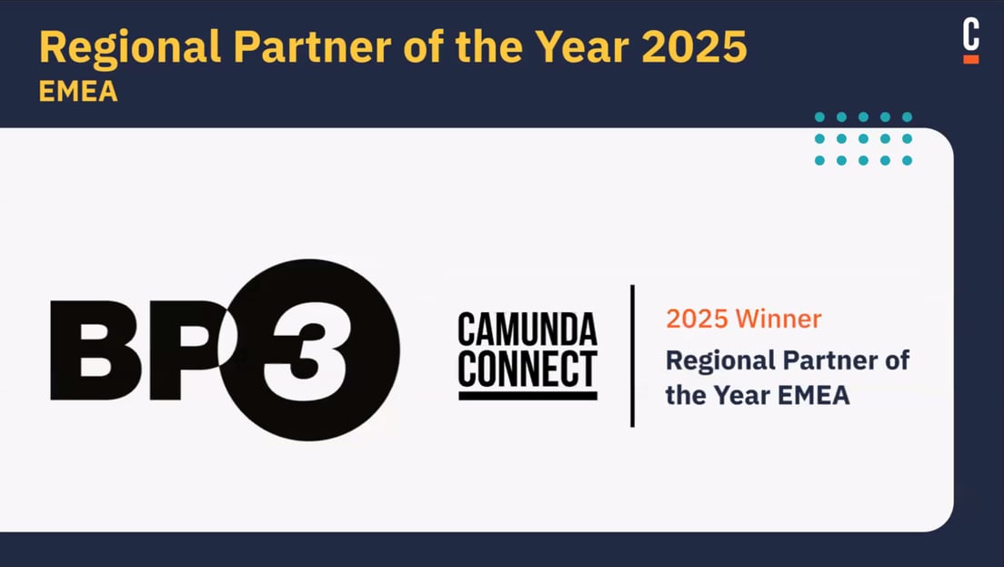 BP3 Global Inc Awarded as EMEA Regional Partner 2025 - Camunda Connect